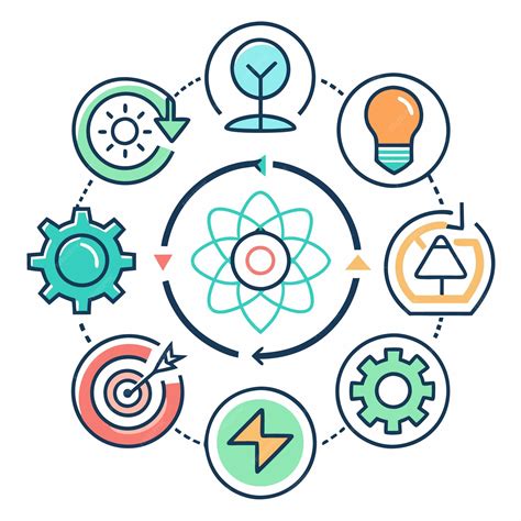 Circular Diagram Of Connected Icons With Arrows Representing Workflow And Process Premium Ai