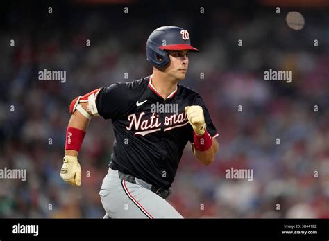 Washington Nationals Nathaniel Lowe Plays During A Baseball Game