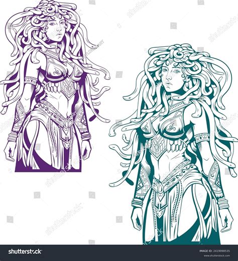 Beautiful Medusa Sexy Medusa Medusa Wore Stock Vector Royalty Free