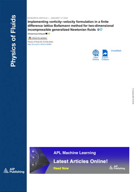 pdf implementing vorticity velocity formulation in a finite