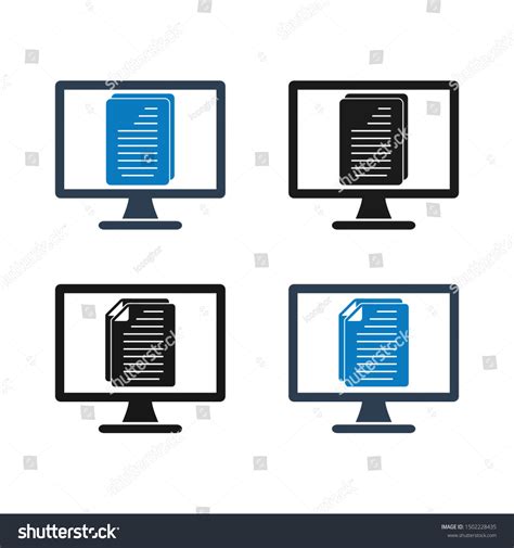 Digital Document Icon Set Flat Style Stock Vector Royalty Free Shutterstock