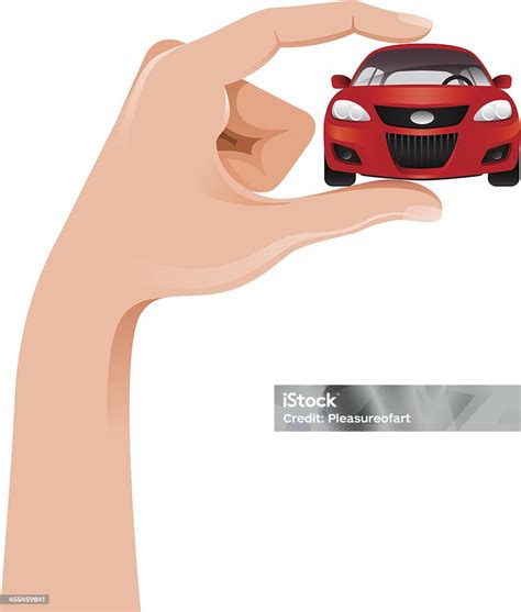 Hält Ein Kleines Auto Stock Vektor Art Und Mehr Bilder Von Auto Auto