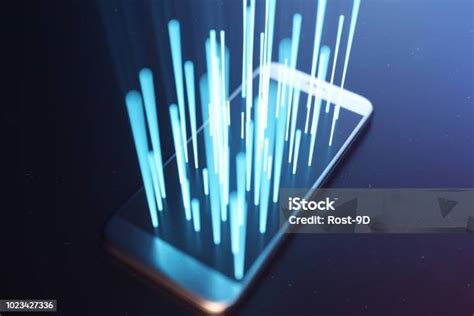 3d 일러스트 노트북입니다 어두운 배경에 노트북 노트북입니다 노트북 화면 홀로그램 라인 연결 포인트 큰 데이터 전송의 개념으로 3차원 형태에 대한 스톡 사진 및 기타 이미지