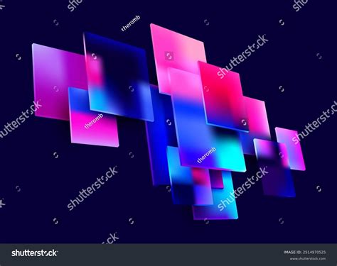 3d Color Squares Rectangles Glass Morphism Stock Vector Royalty Free 2514970525 Shutterstock