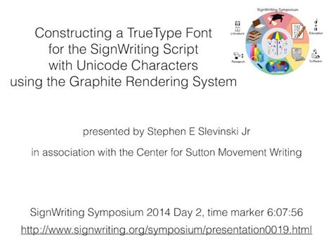 Pdf Constructing A Truetype Font For The Signwriting Script With Unicode Characters Using The