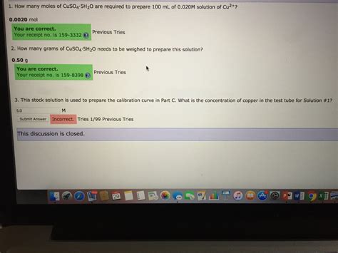 Solved Part C Calibration Curve Prepare M Solution Chegg