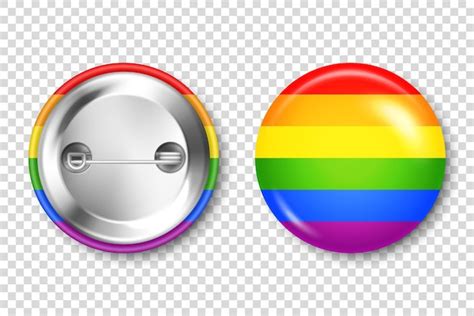 Premium Vector Realistic Colorful Badge With Lgbtq Rainbow Flag