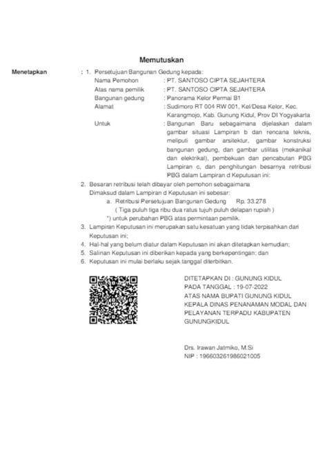 Contoh Pbg Yang Sudah Jadi Untuk Perumahan Dan Lainnya