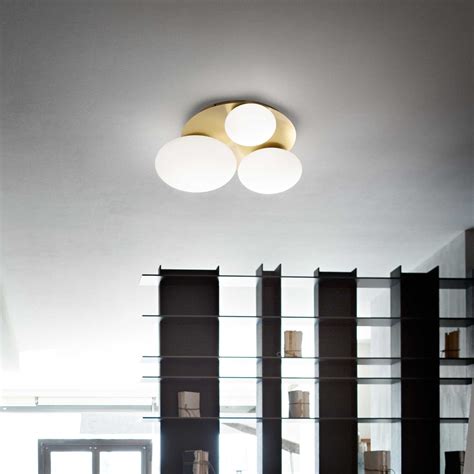 Ninfea Flush Light Fitting White Brass Cusack Lighting