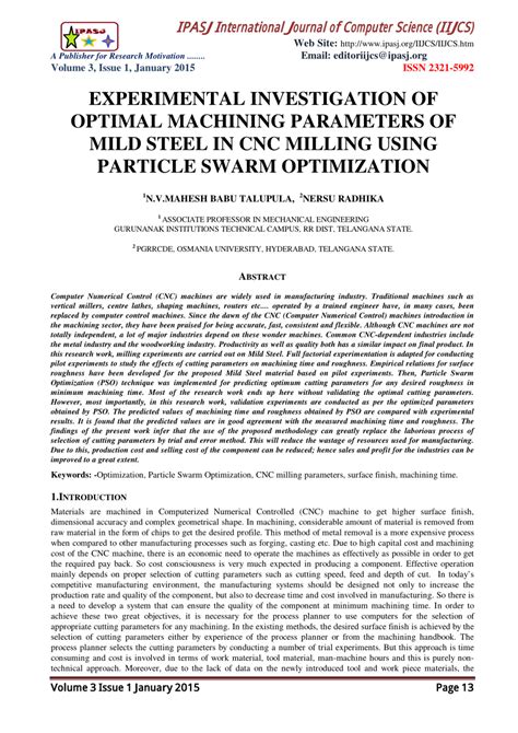 Pdf Experimental Investigation Of Optimal Machining Parameters Of