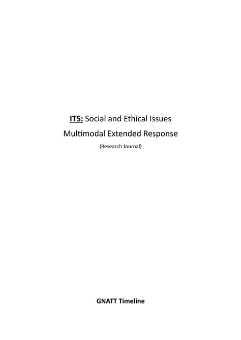 Research Journal Social And Ethical Issues Multimodal Extended Response Its Social And