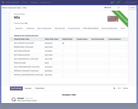 Odoo Wix Connector For Multichannel WebKul