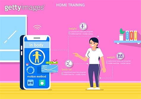 운동 건강한생활 주제 건강관리 주제 모바일앱 인터넷 스마트폰 모바일앱 코치 강사 이미지 Jv11974963 게티이미지뱅크