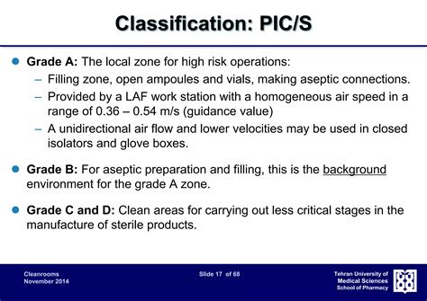 Cleanroom Classification Design And Pptx