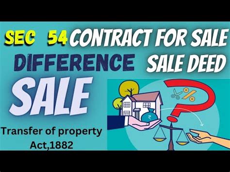 Difference between sale and contract for sale sec 54 தமழல