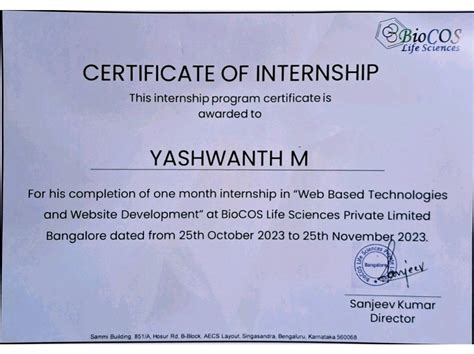 Biocoslifescience Webdevelopment Internshipexperience