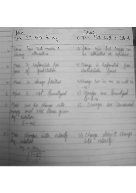 SOLUTION Difference Between Mass And Charge Studypool