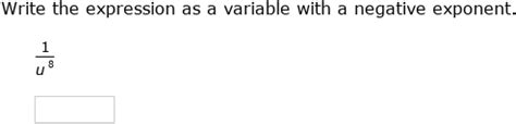 IXL Understanding Negative Exponents Algebra Practice
