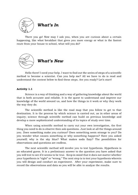 Science 7 Module 1 Scientific Ways Of Acquiring Knowledge And Solving Problems Grade 7 Modules