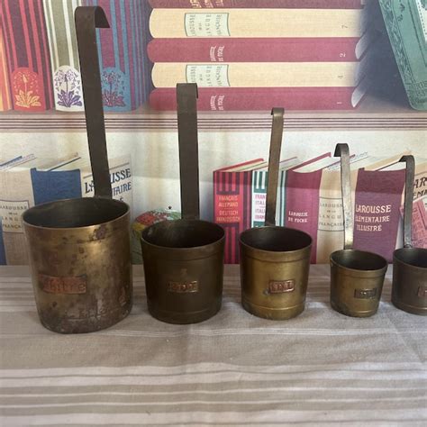 Antique Brass Measuring Cups Etsy