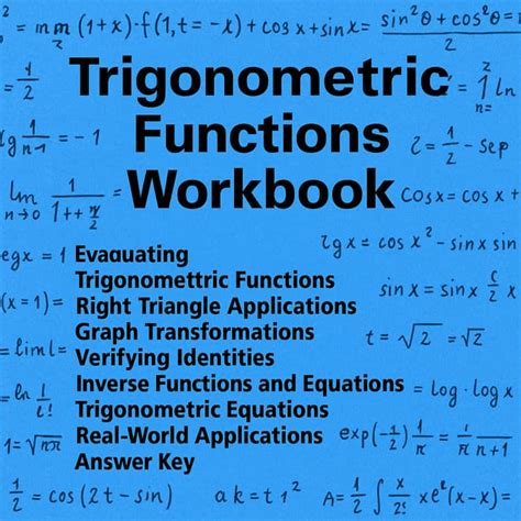 Trigonometric Functions Workbook Evaluate Graph Solve Apply By Mr Ouis