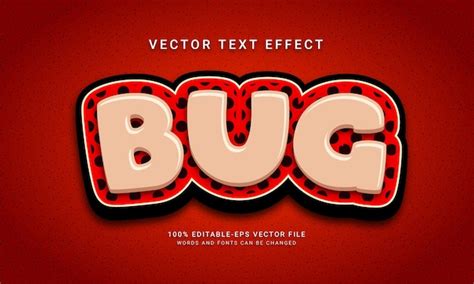 Premium Vector Bug Editable Text Effect Themed Insect