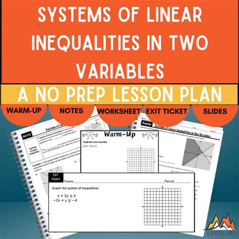 Solving Systems Of Linear Inequalities Guided Notes Practice Worksheet
