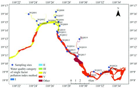 Spatial Distribution Of Water Quality Level Evaluation Results By The