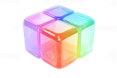 Colorful Translucent Cubes Arranged Together Showcasing Vibrant Hues