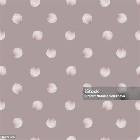 조개껍데기가 있는 수채화 이음매 없는 패턴 손으로 그림을 그리는 클립아트 수중 생물은 흰색의 고립된 배경에 있다 디자이너 장식 엽서 포장지 스크랩북 표지 초대장 웨딩 디자인