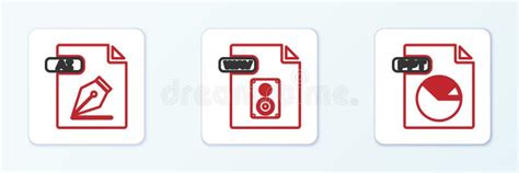 Set Xml File Document Html Psd Svg And Png Icon Vector Stock