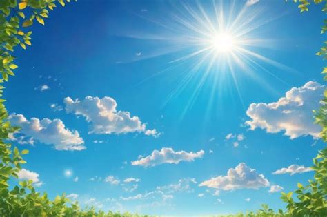 Premium Ai Image Sunny Sky Background Sunny Day Background Sun