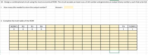 Solved 10 Design A Combinational Circuit Using The Most