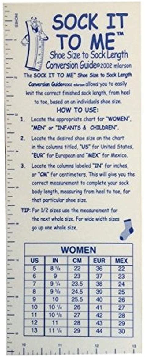 Sock Size Conversion Chart