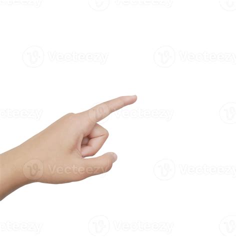 Close Up Asian Female 15 20 Age Hand Pointing With Index Finger