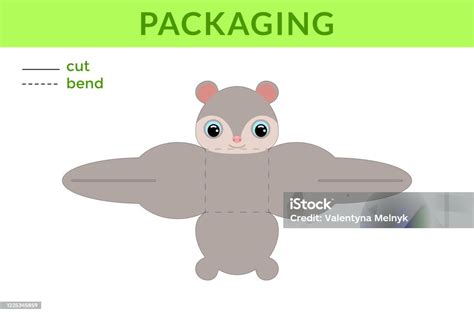 생일 사탕 작은 선물 빵집에 귀여운 Opossum와 아기 샤워 생일을위한 사랑스러운 Diy 파티 호의 상자 인쇄 가능한 색상 구성표입니다 인쇄 잘라내기 접착제 없음 접기