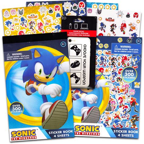 Sonic The Hedgehog Sticker Pack Ultimate Set ~ 600 Sonic The Hedgehog Stickers Featuring Sonic