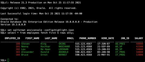 Oracle Sqlcl All The Pretty Colors For Your Console