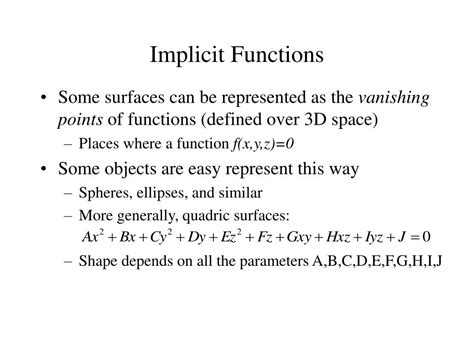 PPT Implicit Functions PowerPoint Presentation Free Download ID