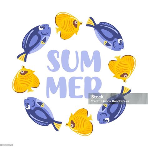 이 생생한 그림에서는 다채로운 물고기 원을 그리며 여름이라는 단어 주위를 장난스럽게 헤엄쳐 활기차고 활기찬 분위기를 연출합니다 여름의 즐거움의 정수를 포착하기에 완벽합니다