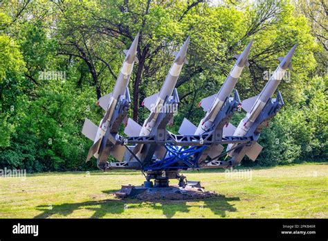Launcher With Four Missiles Against The Forest Surface To Air Missile