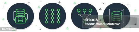 Set Line Neural Network Funnel Filter Artificial Intelligence Robot And