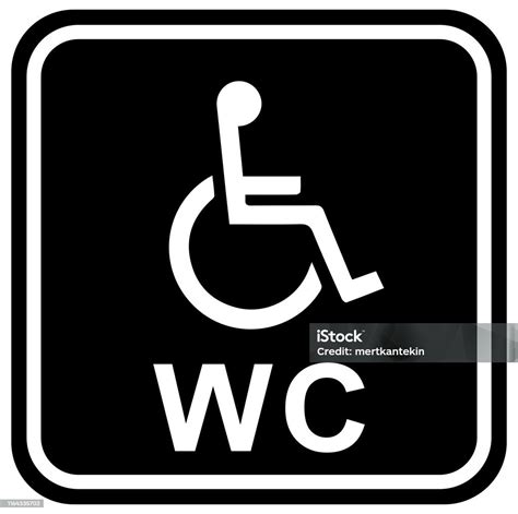 Wc 廁所門板圖示廁所的殘疾人標誌平面向量插圖符號 黑色白色向量圖形及更多人圖片 人 信息標誌 公共廁所 Istock