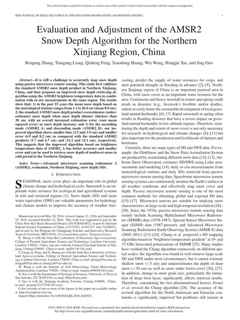 pdf evaluation and adjustment of the amsr2 snow depth algorithm for