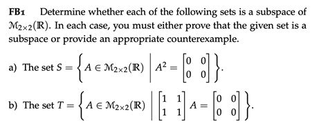 solved fb1 ﻿determine whether each of the following sets is