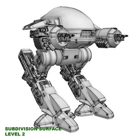 Ed 209 Ocp Robocop Movie 1987 3d Model By Renderblade Ed 209 Ocp Robocop Movie 1987 3d Model By Renderblade