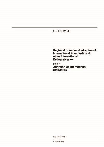 ISO IEC Guide Regional Or National Adoption Of International Standards And Other