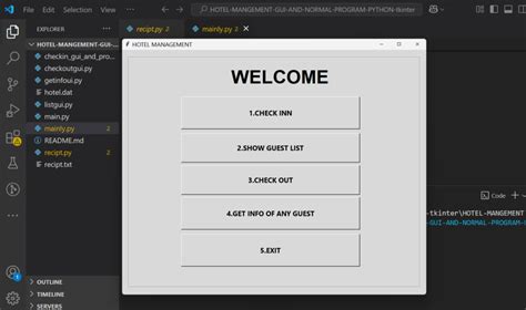 Hotel Management System Using Python Tkinter Gui