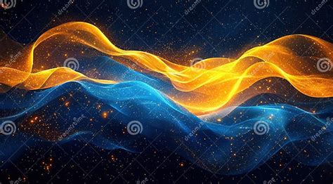 Vibrant Flowing Waves Of Blue And Orange Light Create A Mesmerizing