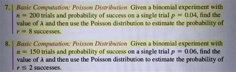 solved basic computation poisson distribution given a